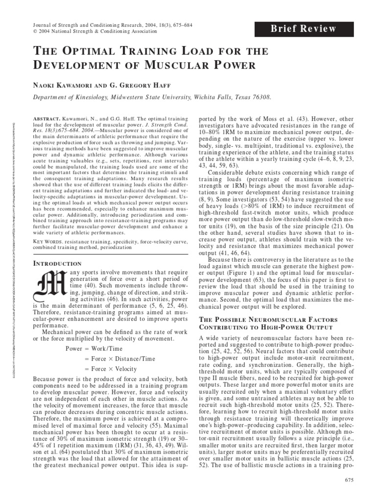The Optimal Training Load For The Development Of.51 PDF | PDF ...