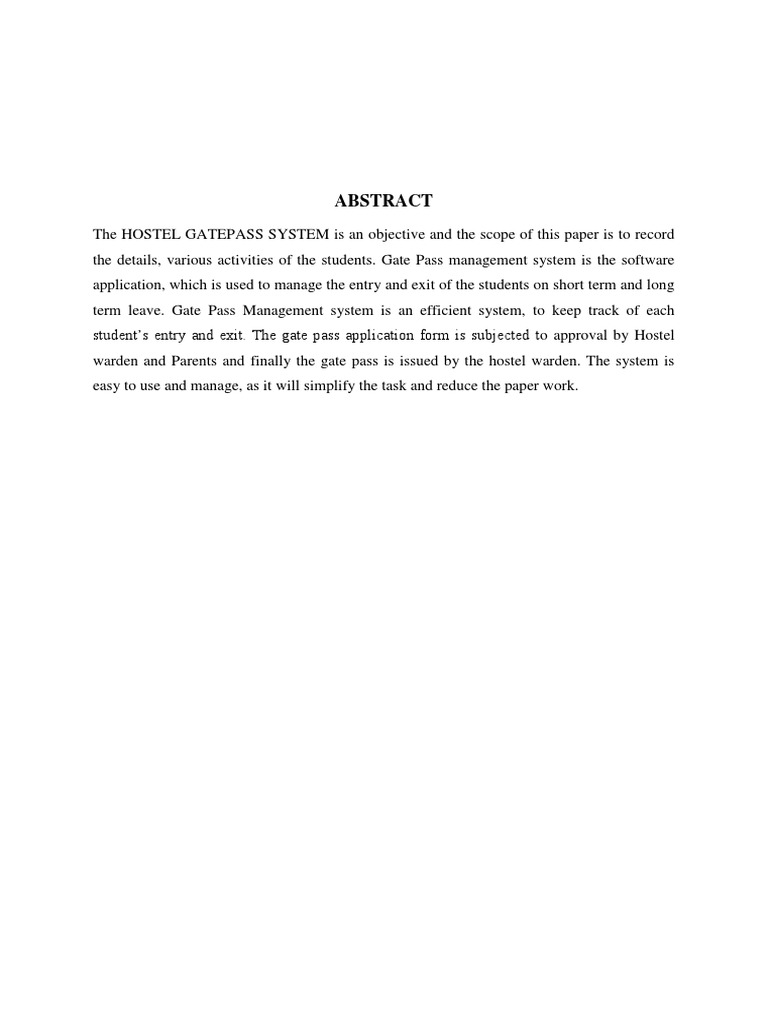 Hostel Gate Pass Management System | PDF | Adobe Dreamweaver | Php