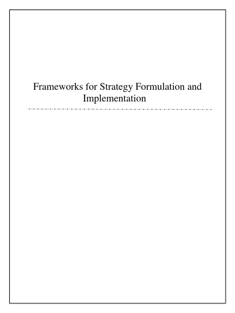 Frameworks For Strategy Formulation and Implementation | PDF | Smart ...
