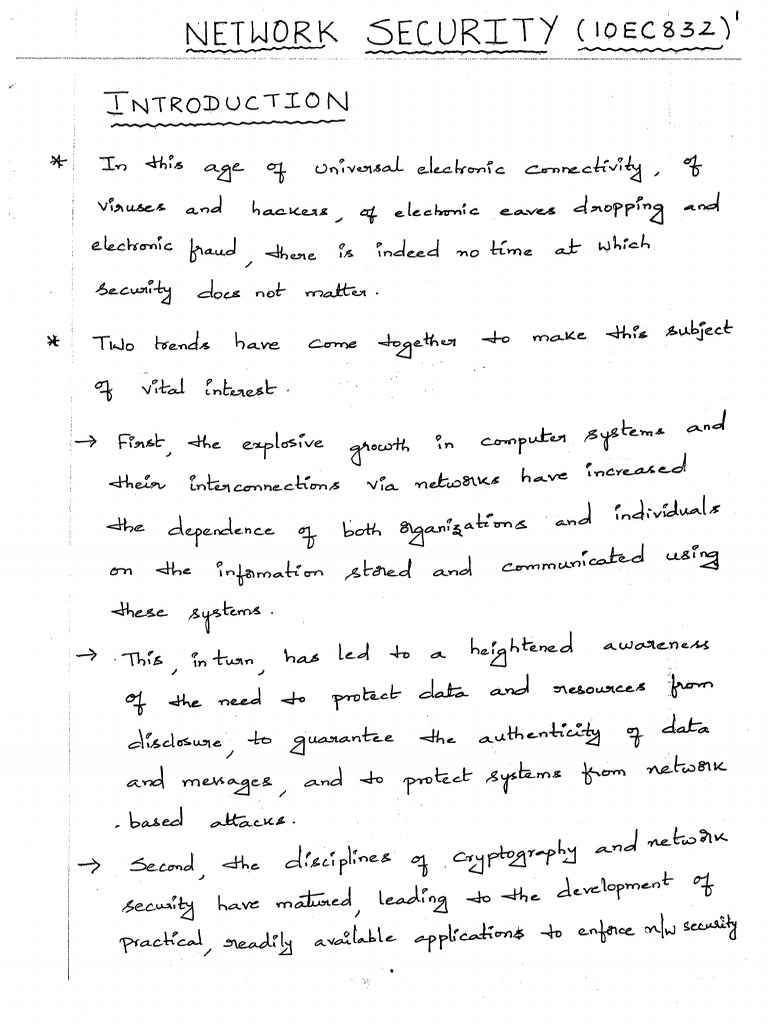 Network Security-Notes PDF | PDF Network Security-Notes PDF | PDF