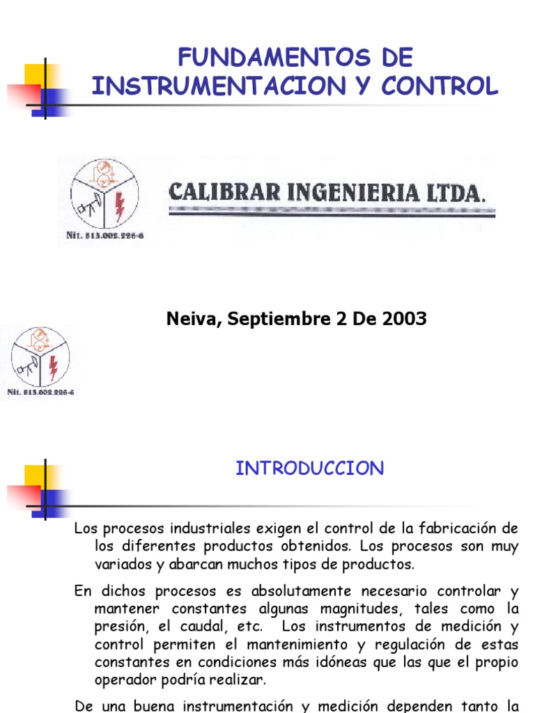 Fundamentos de Instrumentacion y Control | PDF | Presión | Medida de ...