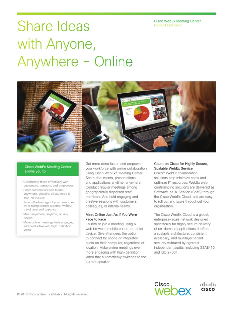 Webex Meeting Center Datasheet | PDF | Software As A Service | Web ...