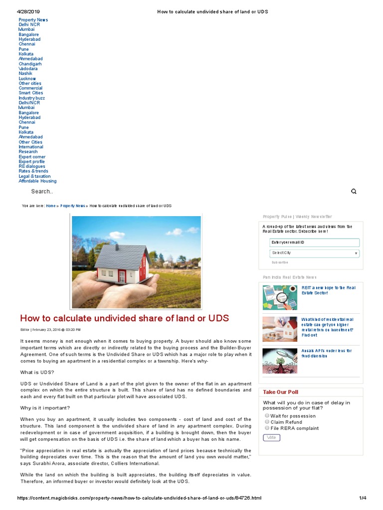 How To Calculate Undivided Share of Land or UDS | PDF | Apartment ...