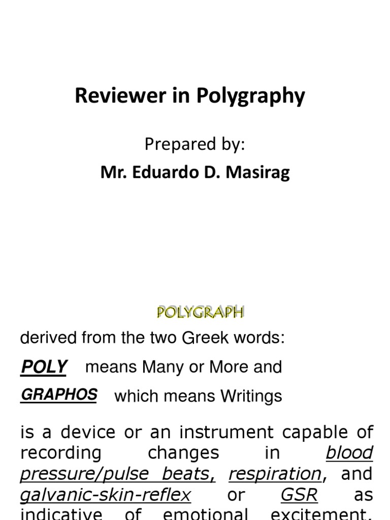 Reviewer in Polygraphy | PDF | Lie | Polygraph