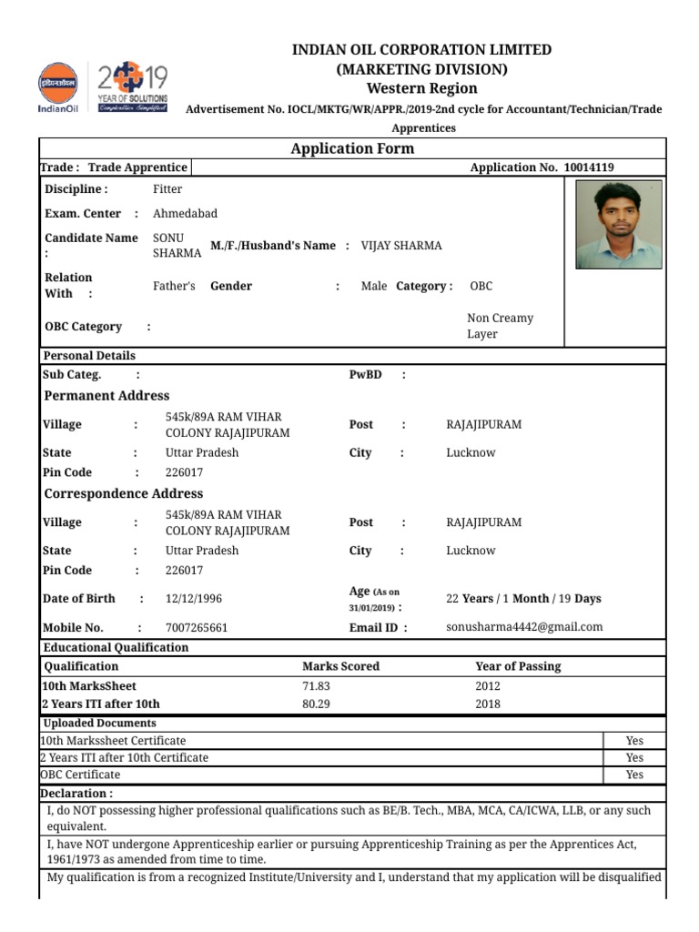 IOCL Apprentice | PDF | Apprenticeship | Vocational Education