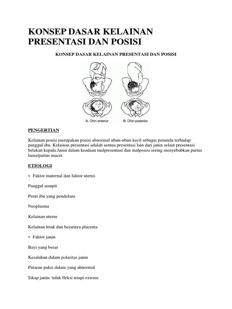 Kelainan Posisi dan Presentasi Janin | PDF | Kesehatan Holistik | Sains ...