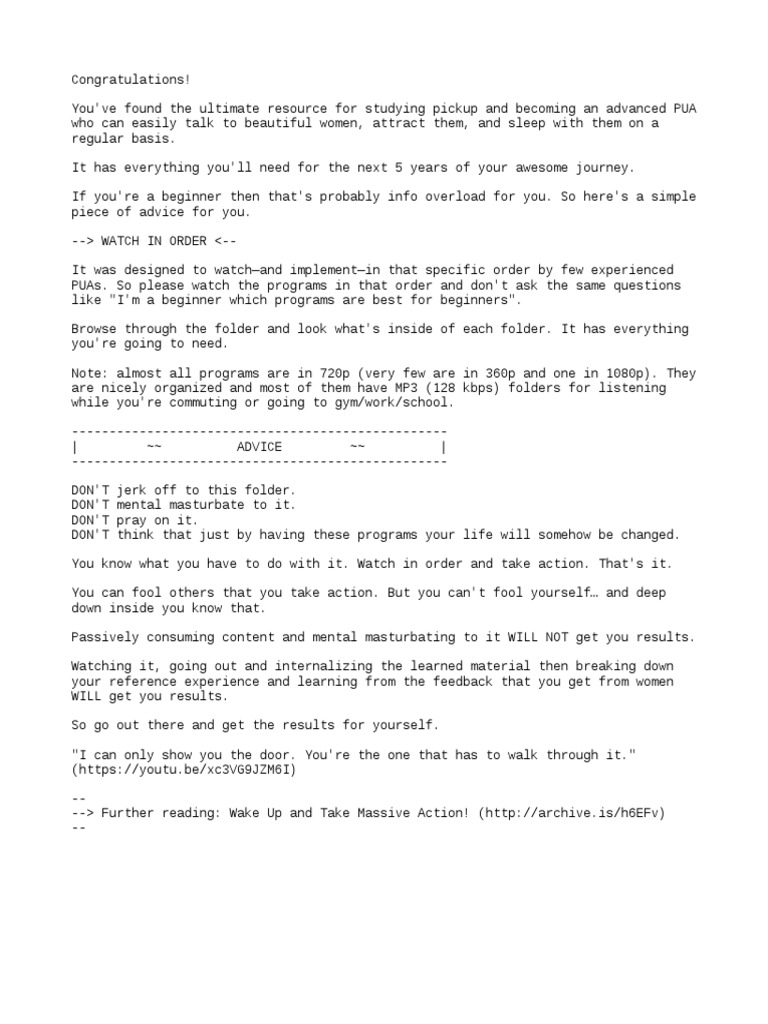 The Ultimate Pua v1.0 Instructions | PDF