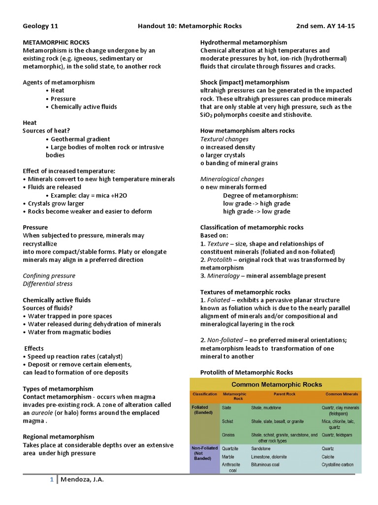 Historical Geology Handout | PDF | Rock (Geology) | Minerals