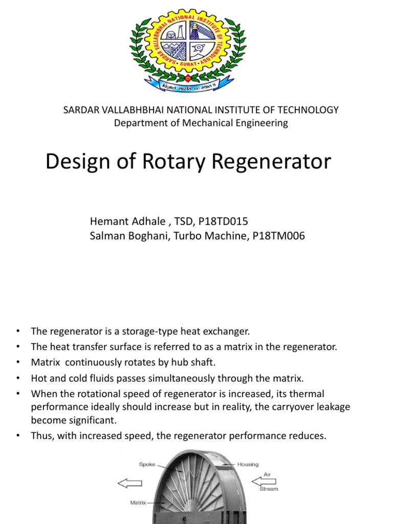 Rotary Regenerator Pdf Heat Transfer Physical Quantities 