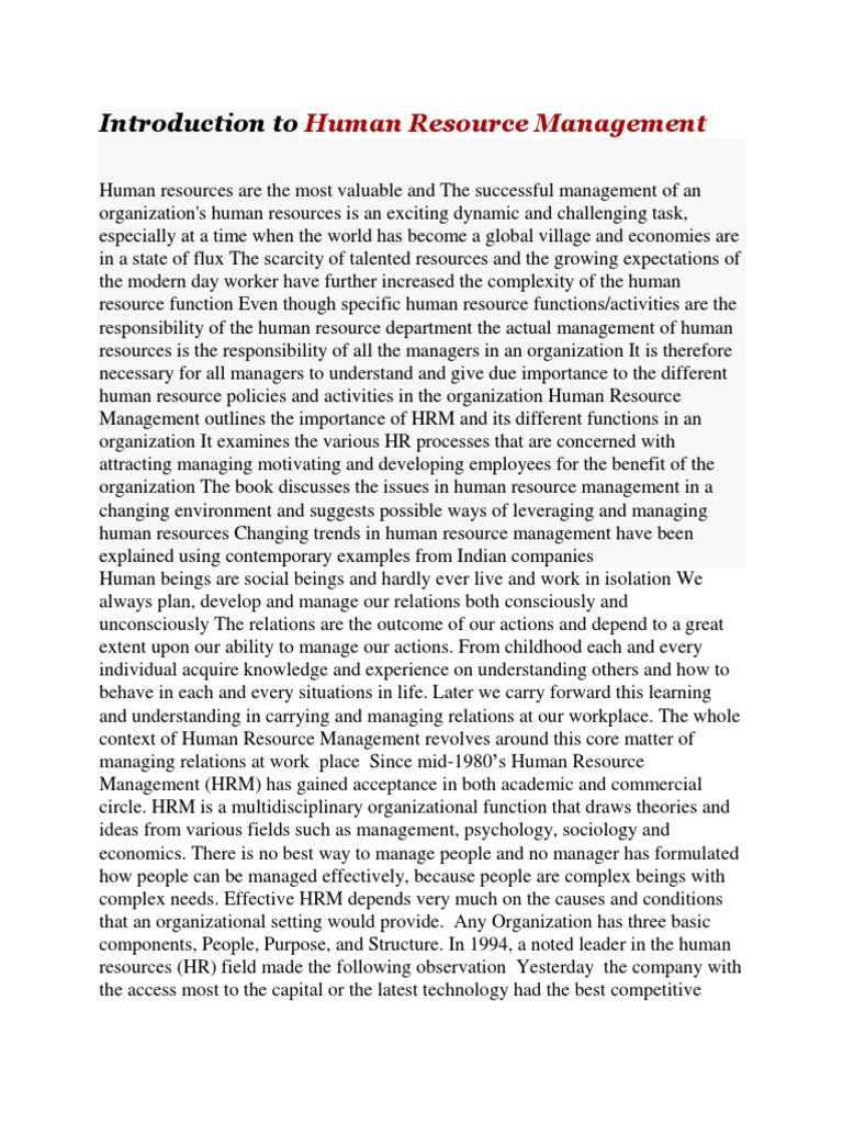 Abstract - HR Management | PDF | Human Resource Management | Human ...