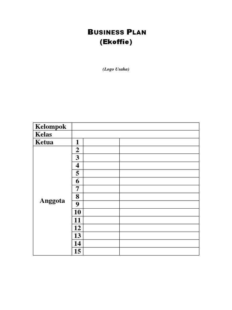 Contoh Pembuatan Bisnis Plan | PDF