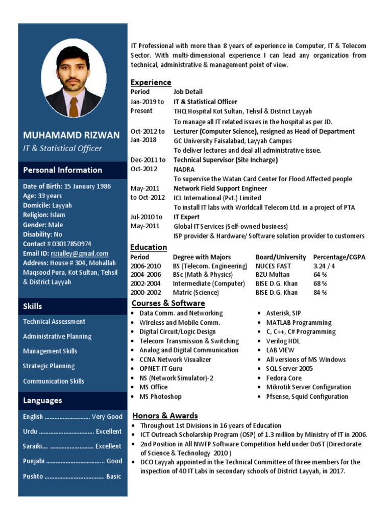 One Page CV | PDF | Computer Networking | Computing
