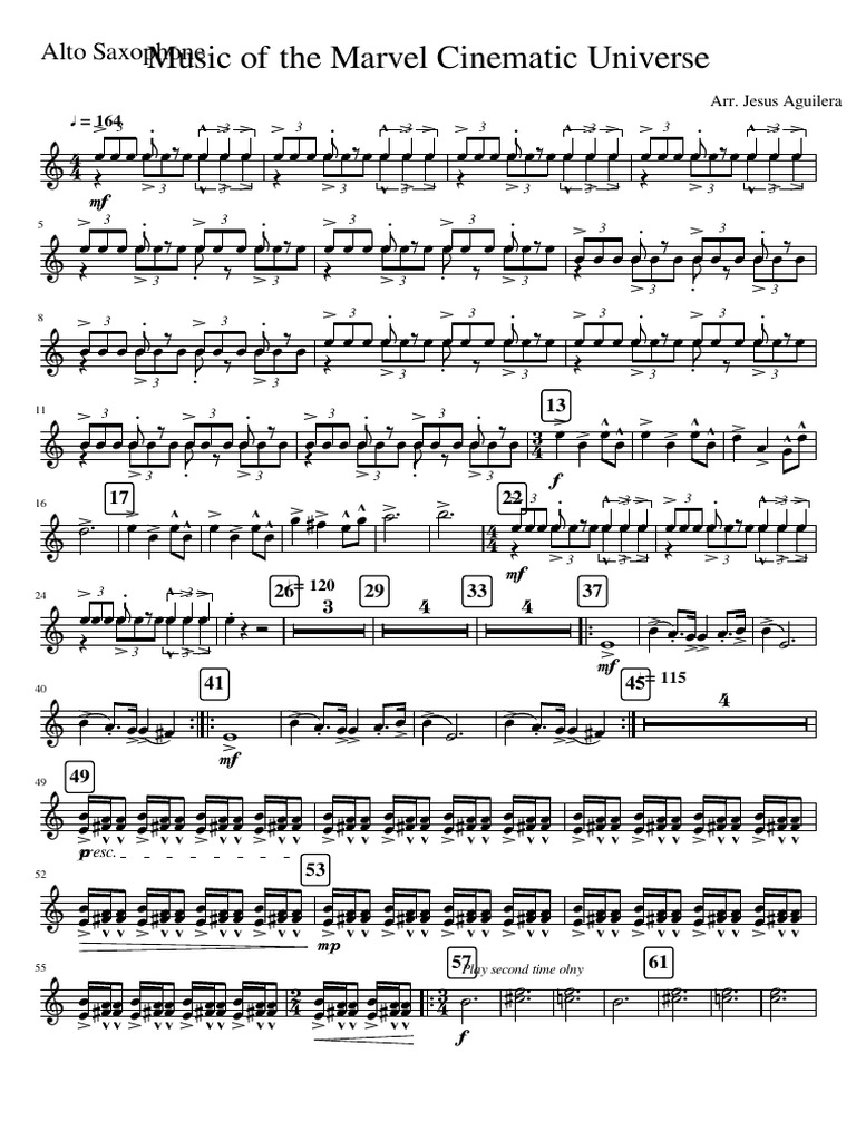 Music of The Marvel Cinematic Universe-Alto Saxophone | PDF | Saxophone
