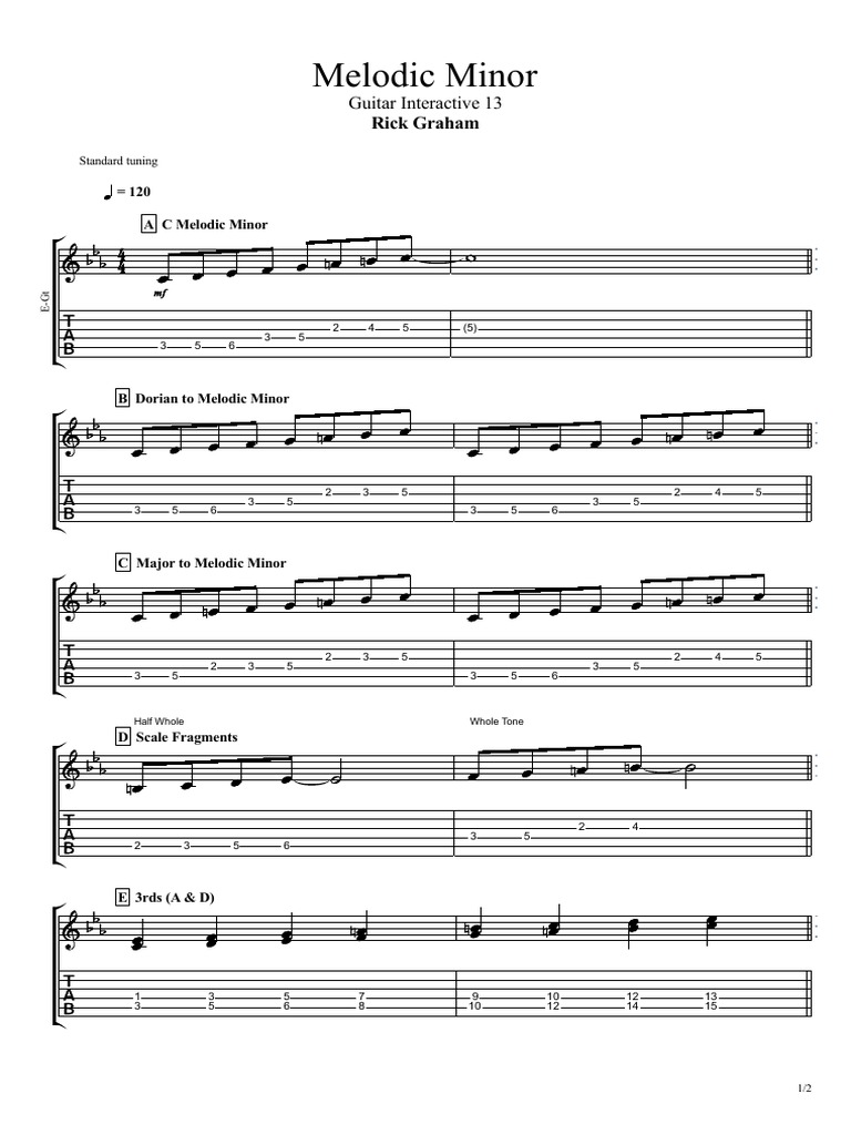 Melodic Minor PDF | PDF | Minor Scale | Musicology