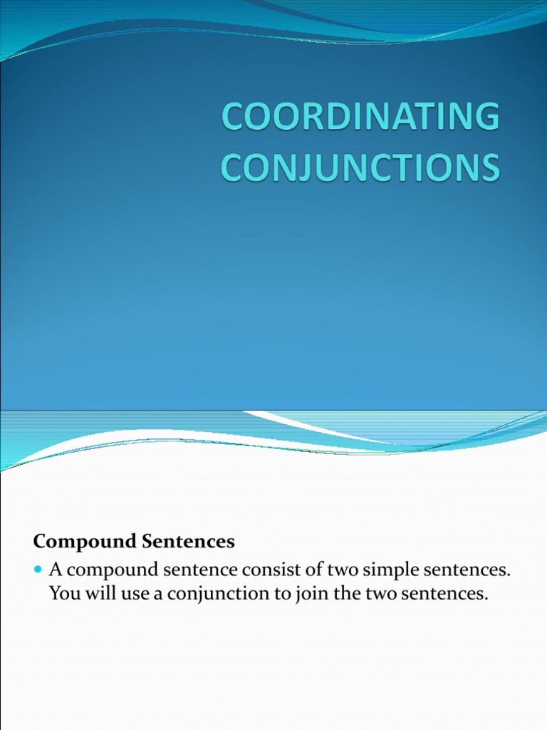 Coordinating Conjunctions Form 1 | PDF