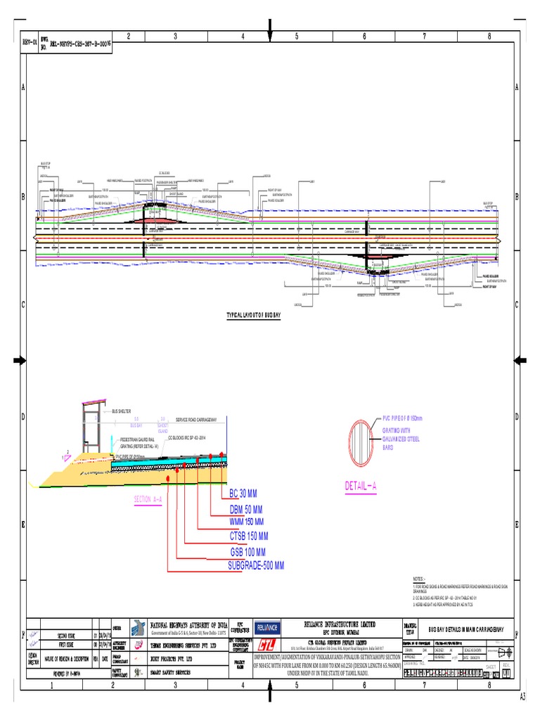 Bus Bay Layout on NH45C Tamil Nadu | PDF | Road | Land Transport
