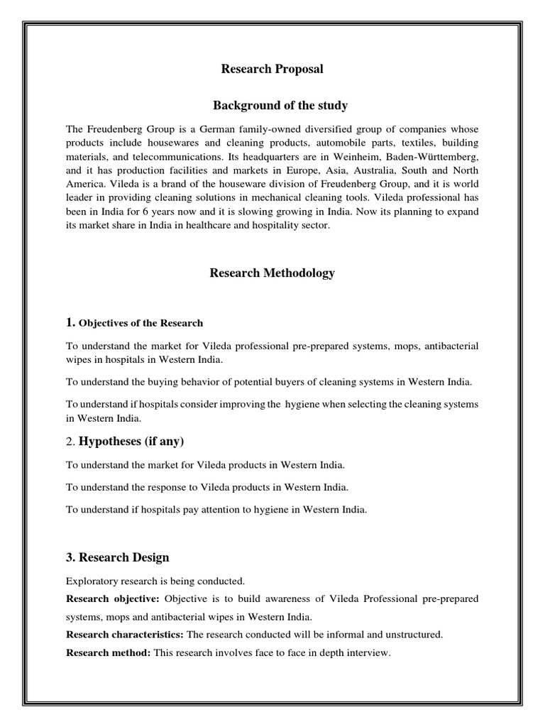 Research Proposal: 2. Hypotheses (If Any) | PDF