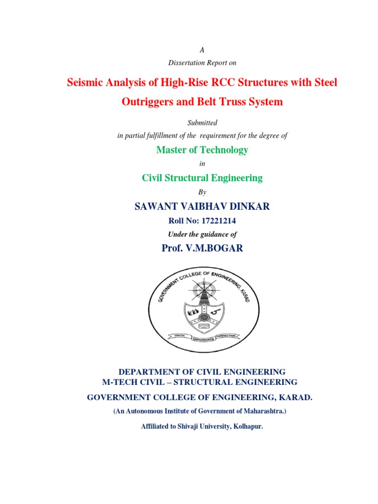 Seismic Analysis of High-Rise RCC Structures With Steel Outriggers and ...