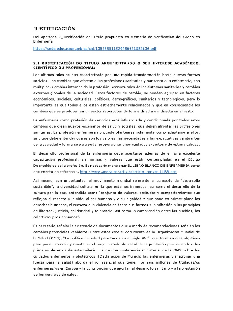 2.1 Justificación.pdf | Enfermería | Bienestar | Prueba gratuita de 30 ...