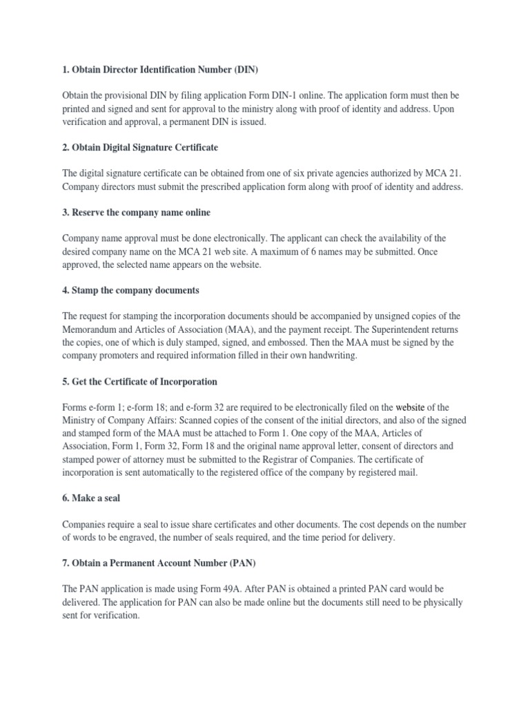 Obtain Director Identification Number (DIN) : Website | Download Free ...