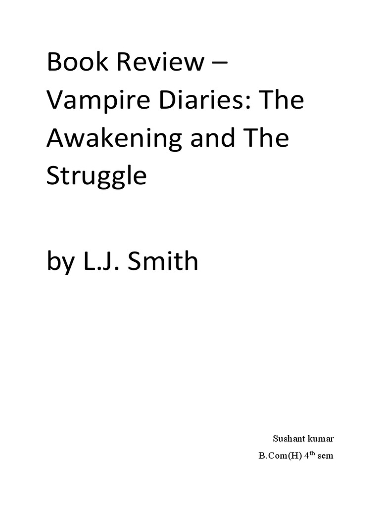 Book Review Vampire Diaries | PDF | Television Franchises | Television ...
