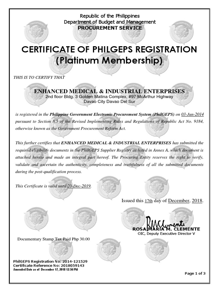 Philgeps Certificate 2019 PDF | PDF | Government Information | Government