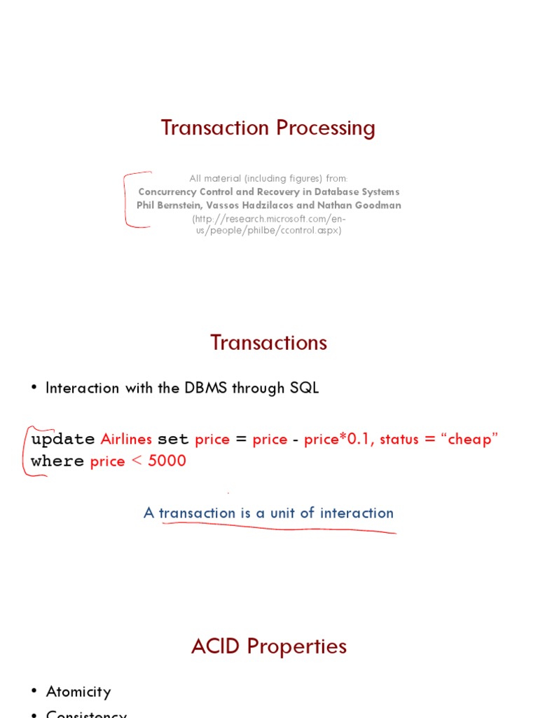 12TransactionProcessing PDF | Download Free PDF | Database Transaction | Distributed Computing