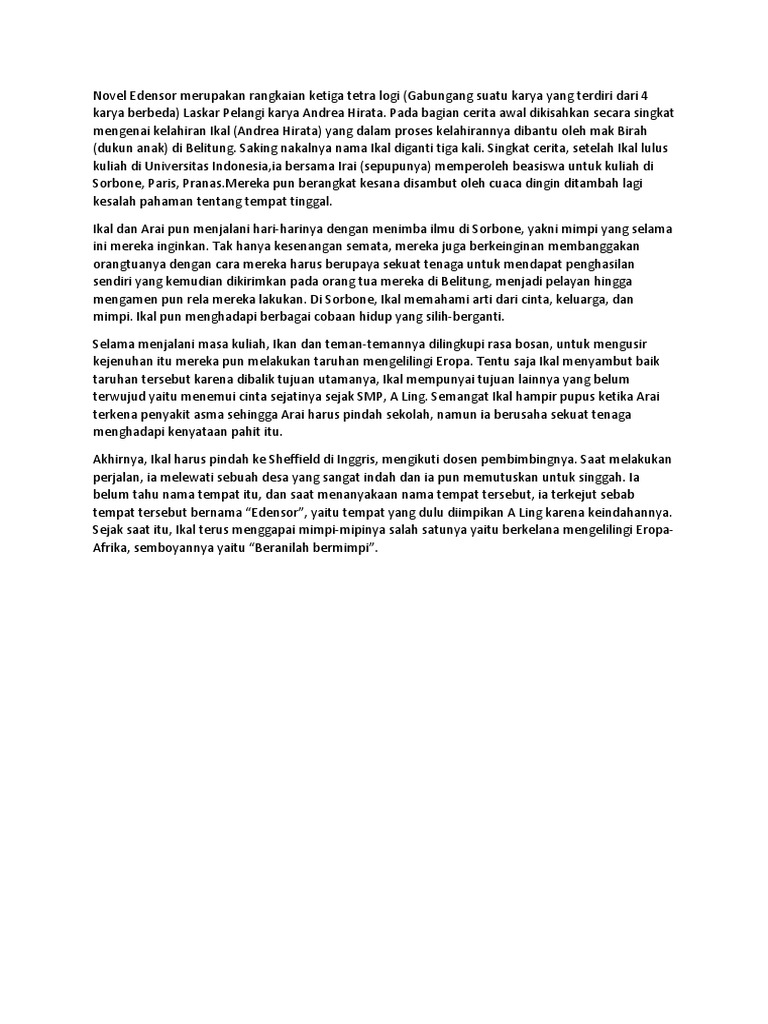 Sinopsis Edensor | PDF | Puisi