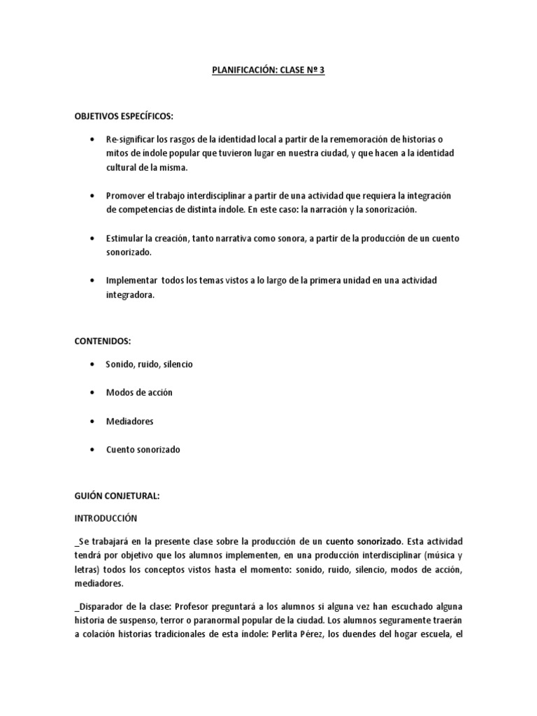 Planificación - Clase3 | PDF | Cognición | Enseñando y aprendiendo