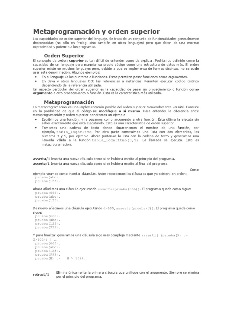 Metaprogramación y Orden Superior PDF | PDF | Lenguaje de programación ...