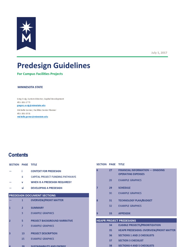 Predesign Guidelines PDF | PDF | Request For Proposal | Book Design