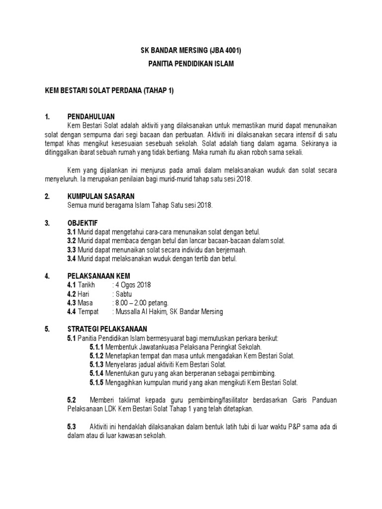 Program Kem Bestari Solat | PDF