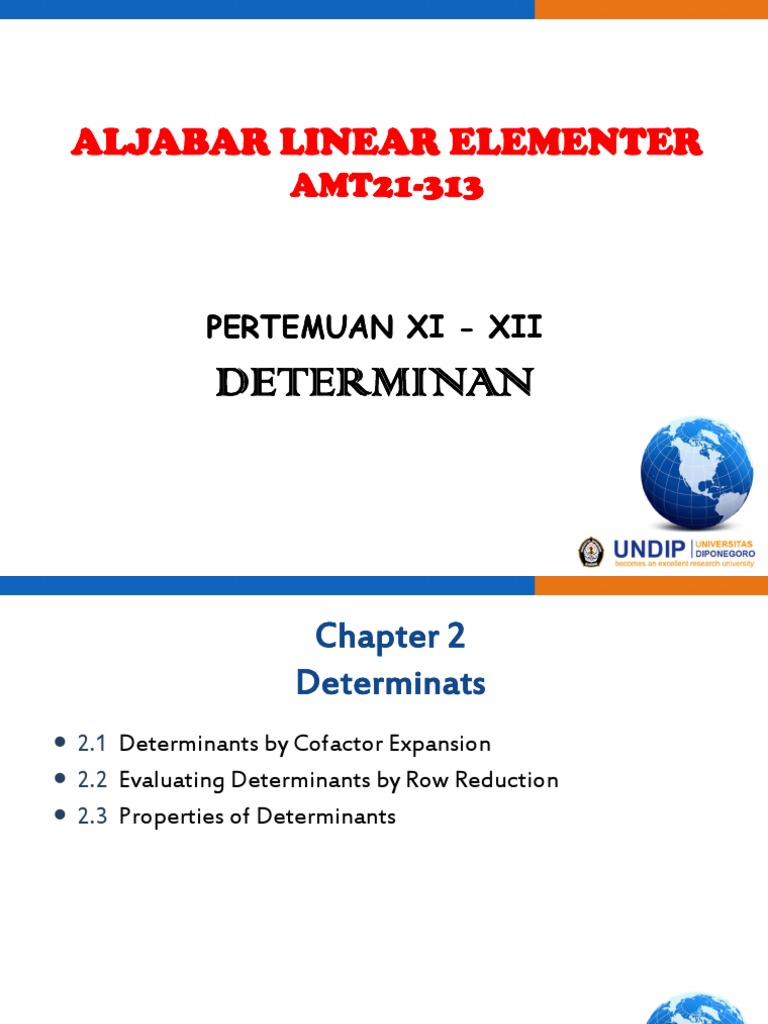 Aljabar Linear Elementer - Pertemuan Ke-11 & 12 | PDF | Technology & Engineering