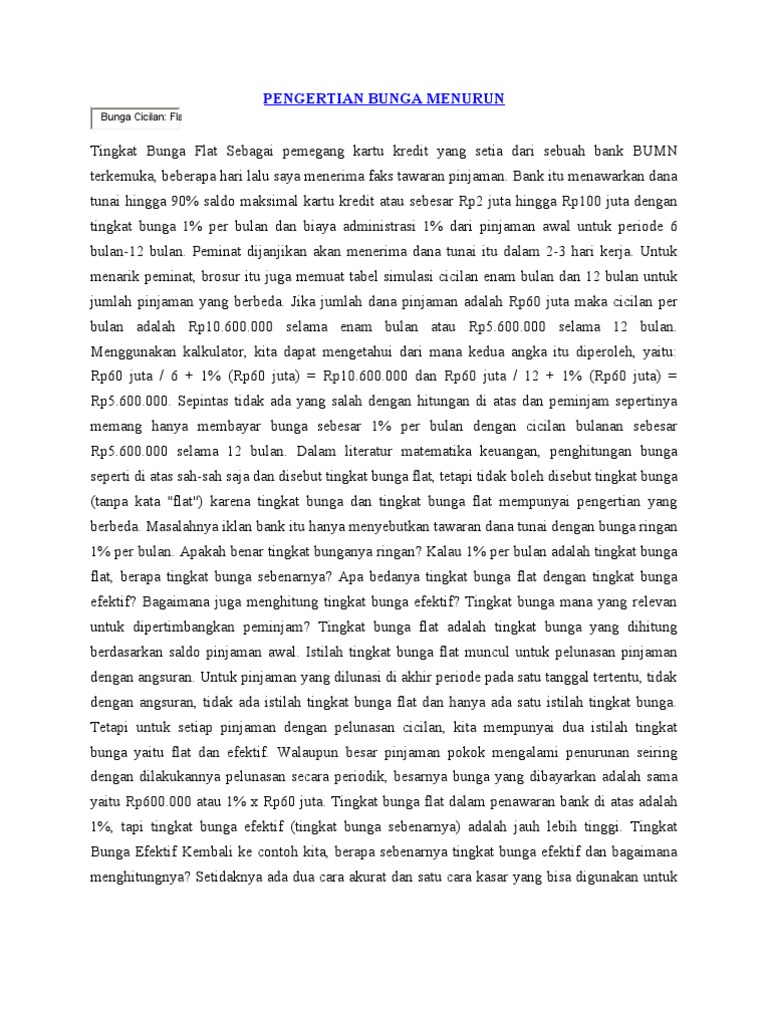 Pengertian Bunga Menurun | PDF