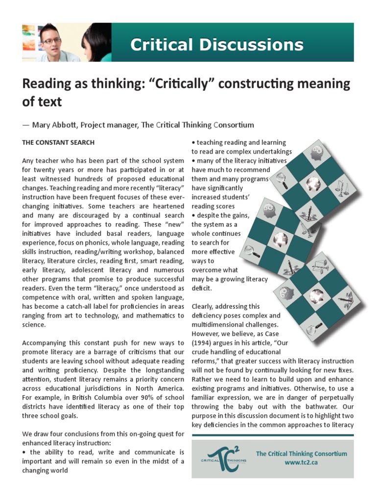 Reading As Thinking | PDF | Literacy | Reading Comprehension
