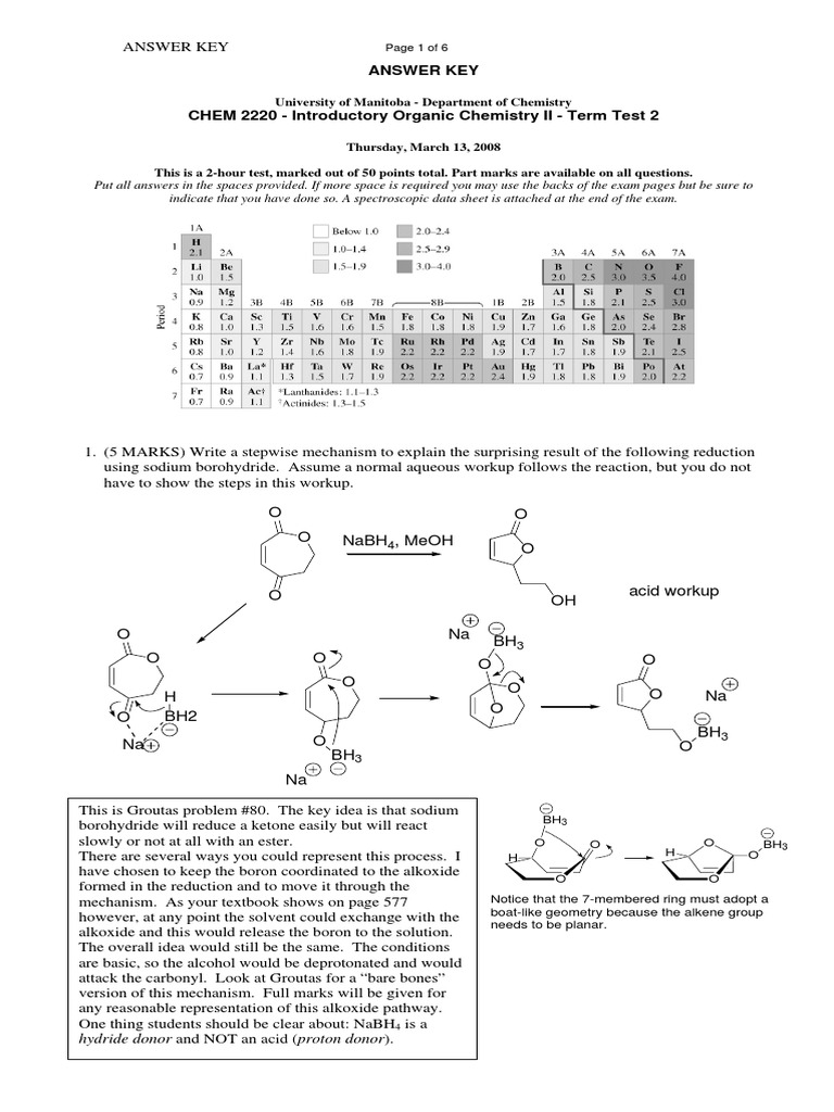 Test 2 Organic Chemistry Answers | PDF | Molecules | Unit Processes