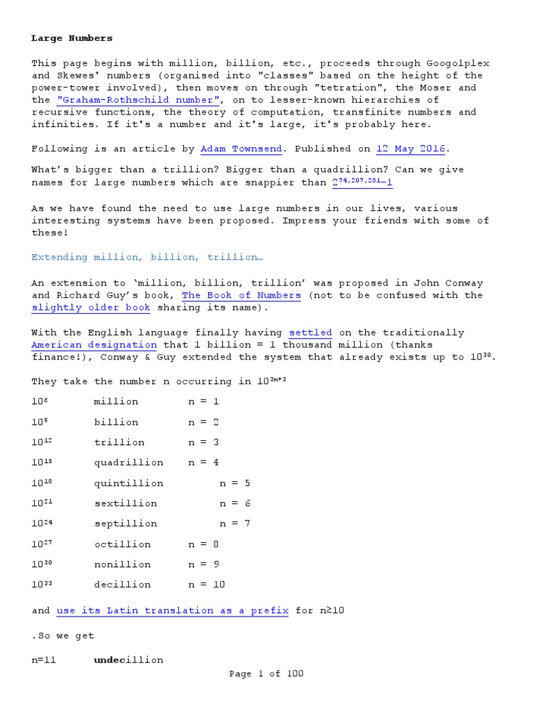 19 03 13 - Large Numbers - R Munafo | PDF | Logarithm | Numbers
