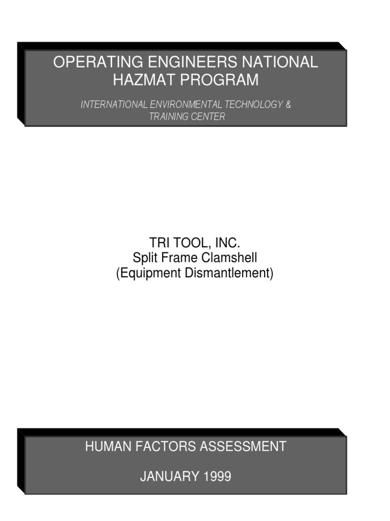 Human Factors Assessment of Clamshell Tool | PDF | Personal Protective ...