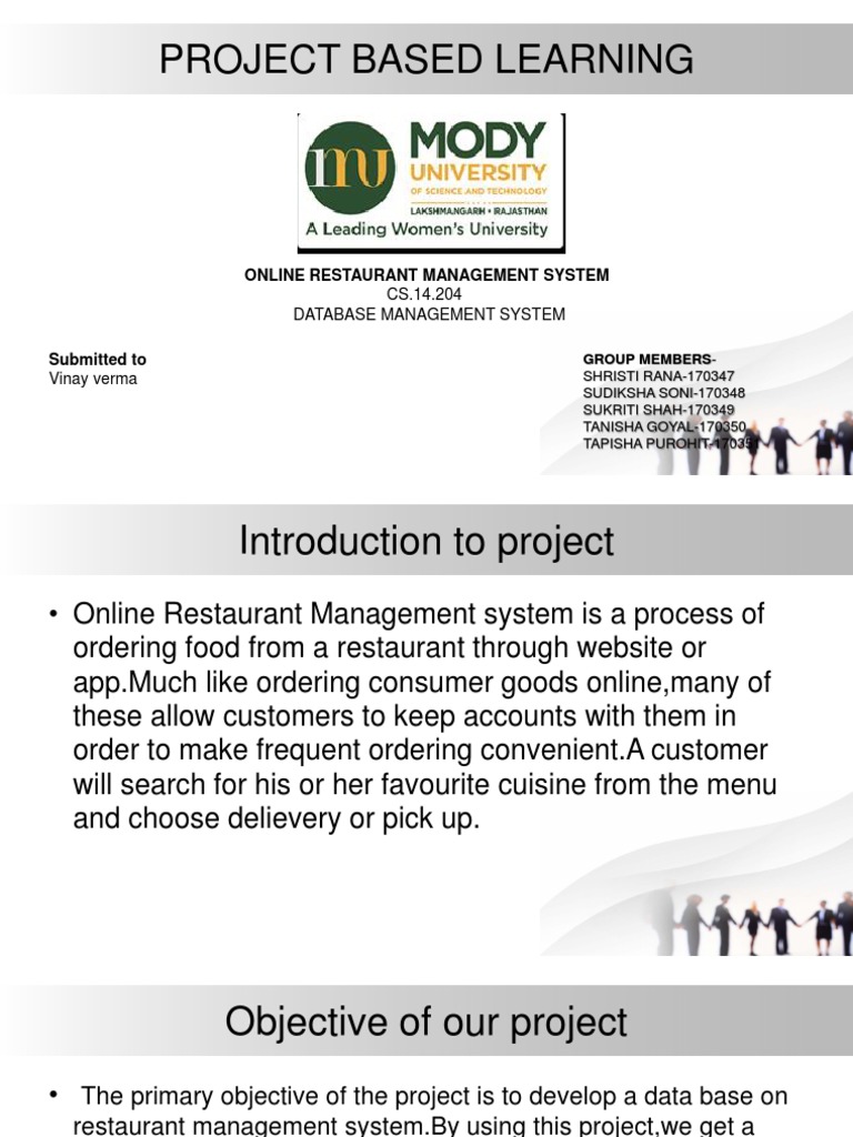 Project Based Learning: Online Restaurant Management System | PDF
