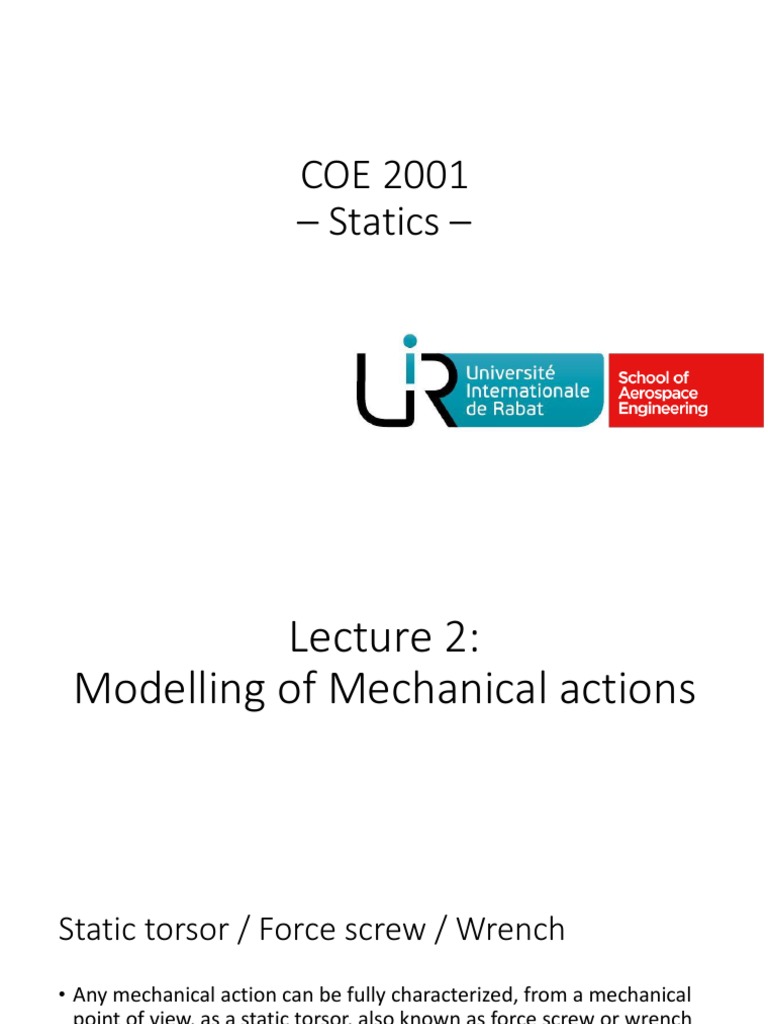 Torsor Mechanics in Statics | PDF | Geometry | Mechanical Engineering