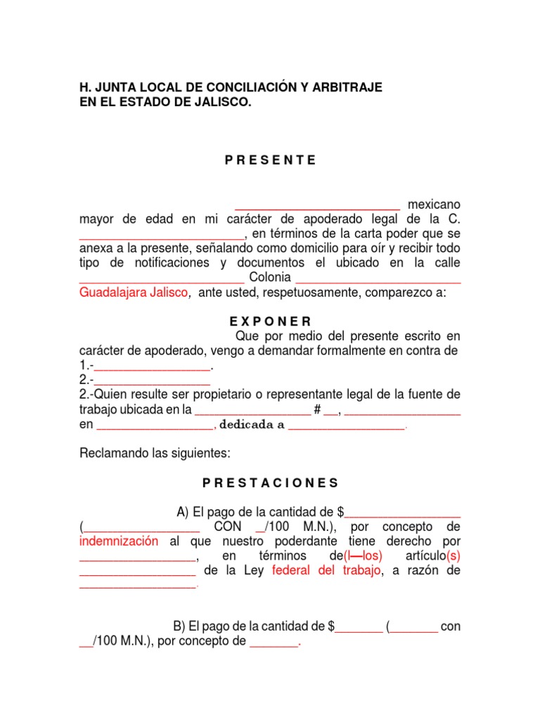 Formato de Demanda para Llenar | PDF | Demanda judicial | Virtud