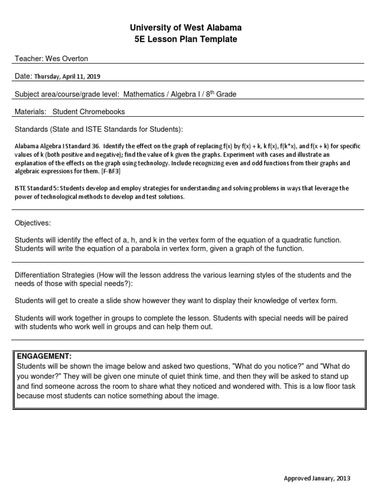 5e Lesson Plan Template - Group | PDF | Education Theory | Educational ...