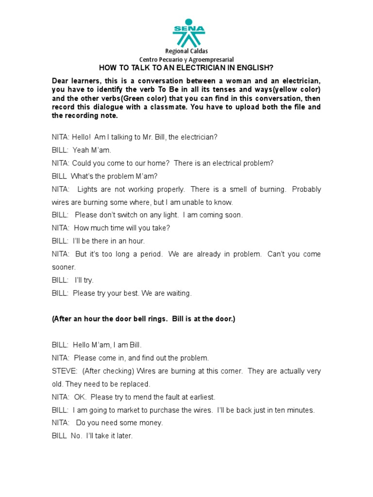 Communicating with an Electrician | PDF