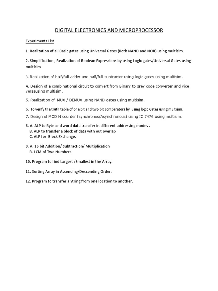 4.1 Digital Electronics & Microprocessor | PDF | Logic Gate | Boolean ...