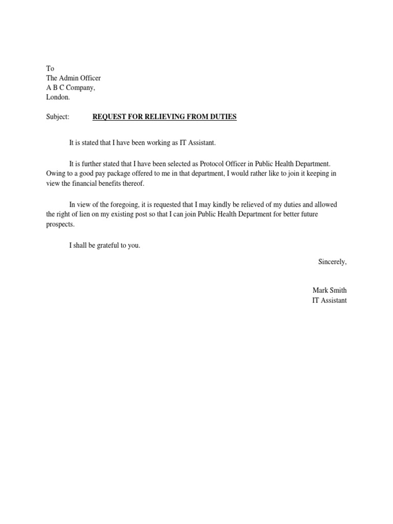 Relieving Letter | PDF