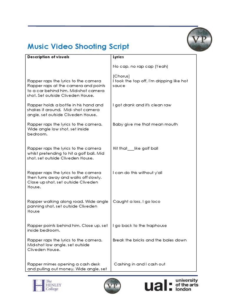 Shooting Script 1 | Download Free PDF | Rapping | Leisure