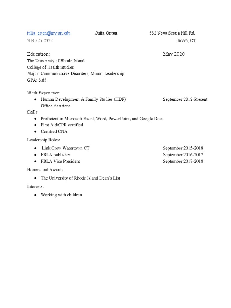 Final Resume 1 | PDF