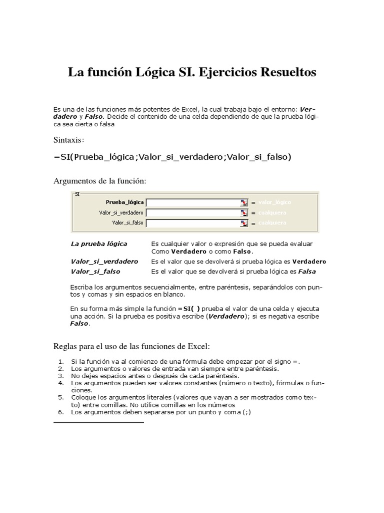 Guia de Funciones Logica PDF | PDF | Point and Click | Fórmula