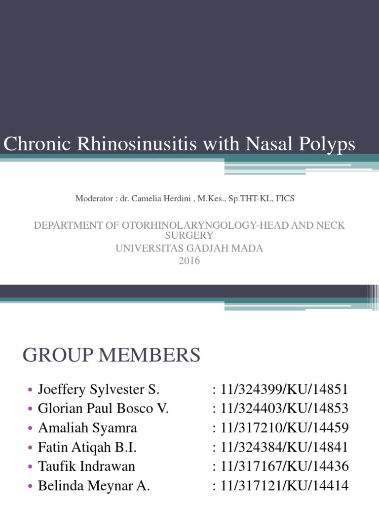 Chronic Rhinosinusitis With Nasal Polyps Pdf Medical Specialties