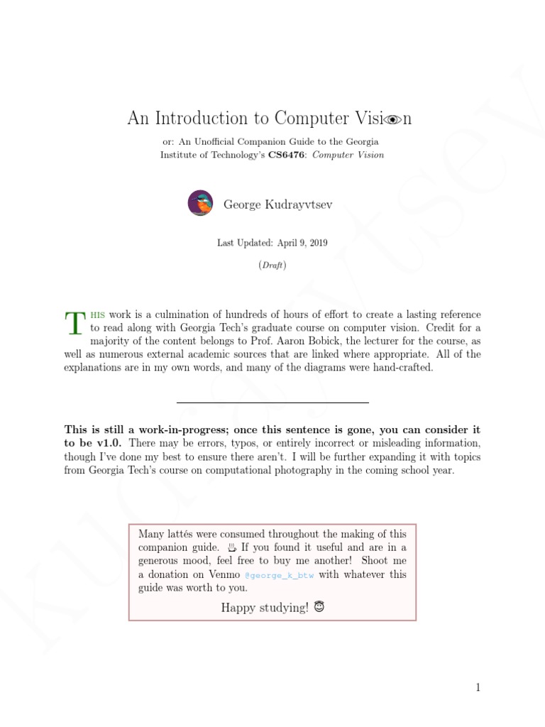 Cv Notes Pdf Pdf Support Vector Machine Algorithms